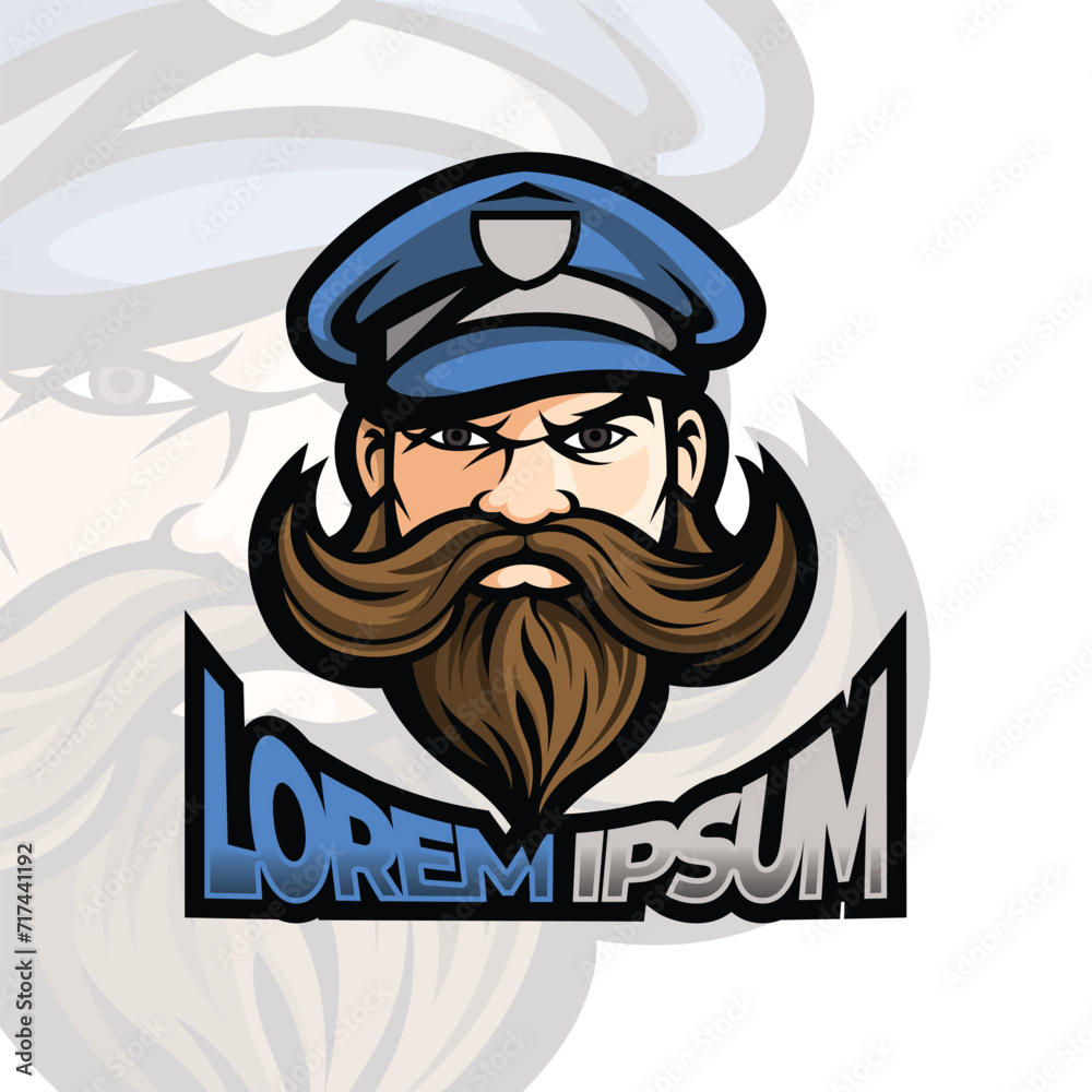 Captain mascot logo design, old man with hat illustration mascot, boat ...