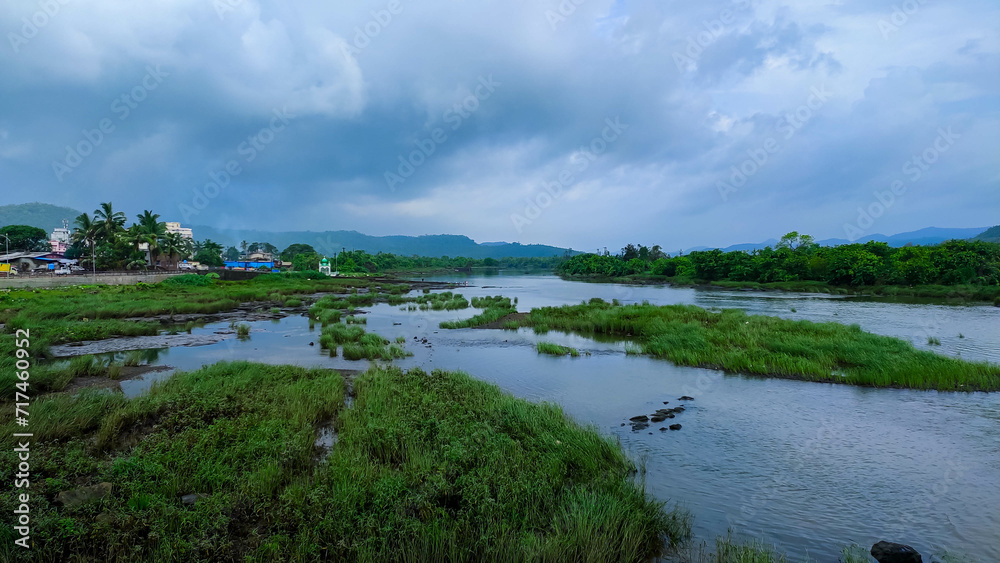 Beautiful scenery of river at roha in maharashtra in india. Stock Photo ...
