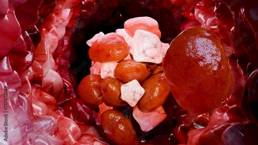 Depiction of Blood clot, thrombus in vein, Thrombosis, cardiovascular ...