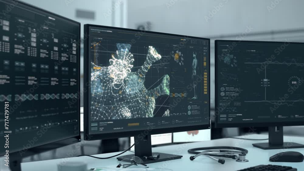 Microscopic analysis of the covid virus bacteria molecules. Molecular ...