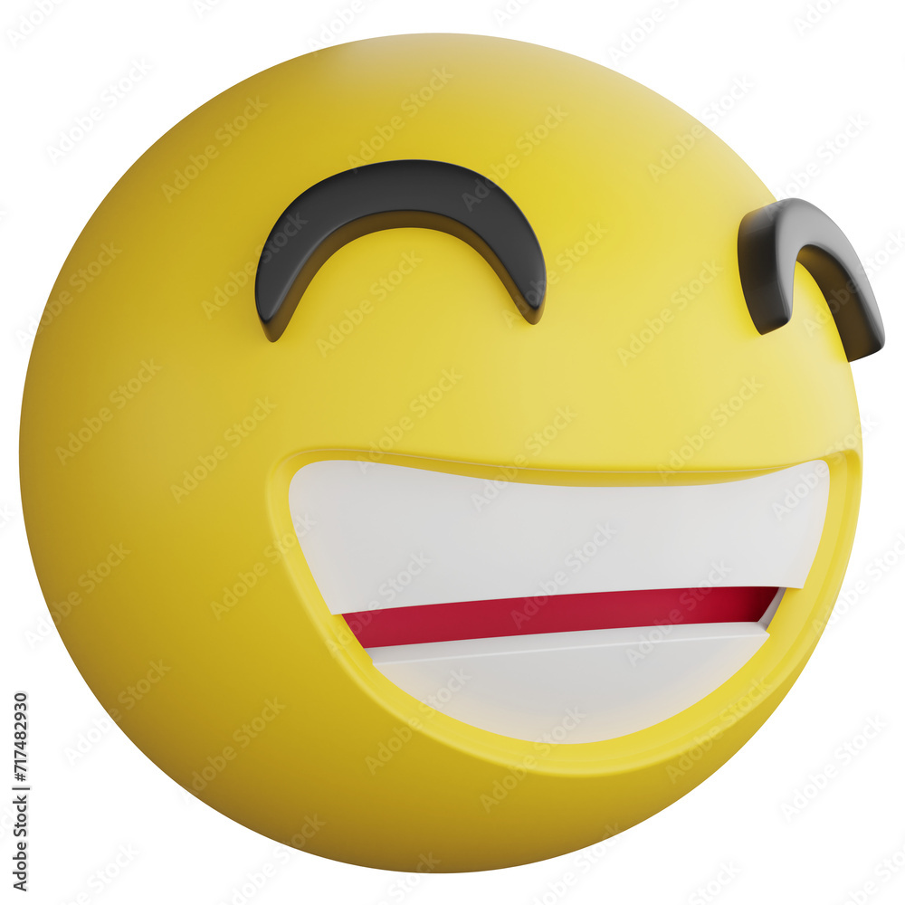 Smile emoji side view clipart flat design icon isolated on transparent ...