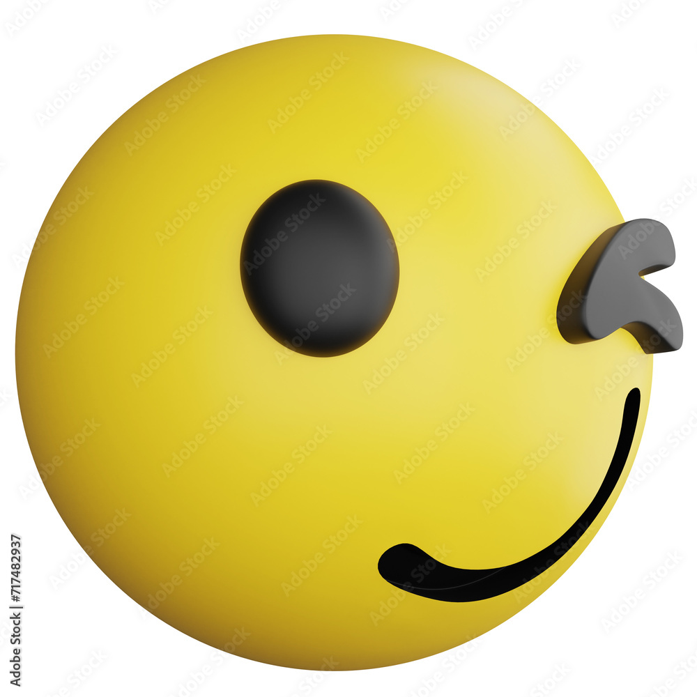 Smile emoji side view clipart flat design icon isolated on transparent ...