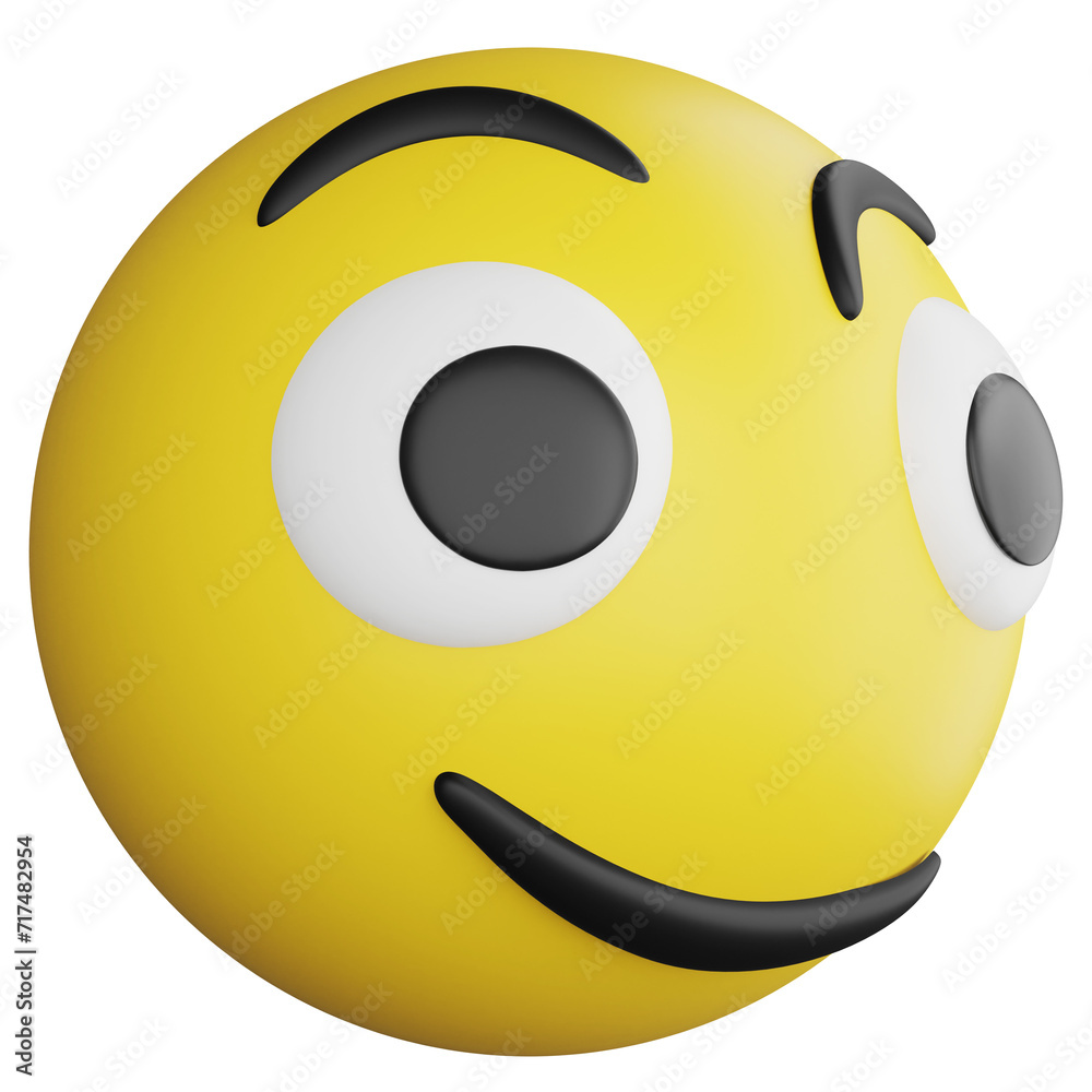 Smirking emoji side view clipart flat design icon isolated on ...