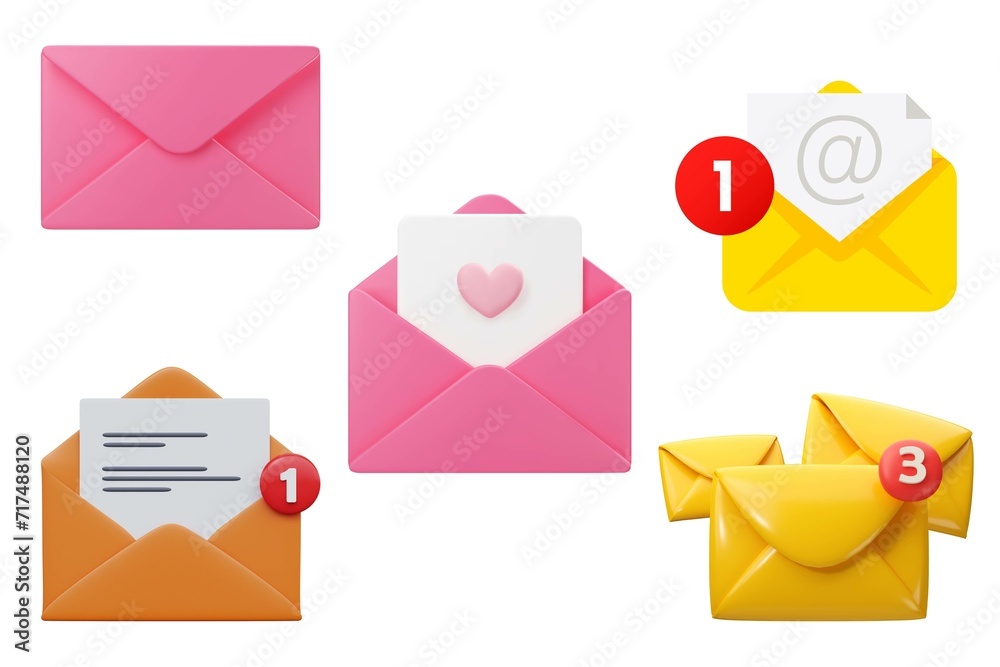 Blue open mail envelopes with email sign, new message, letter, check ...