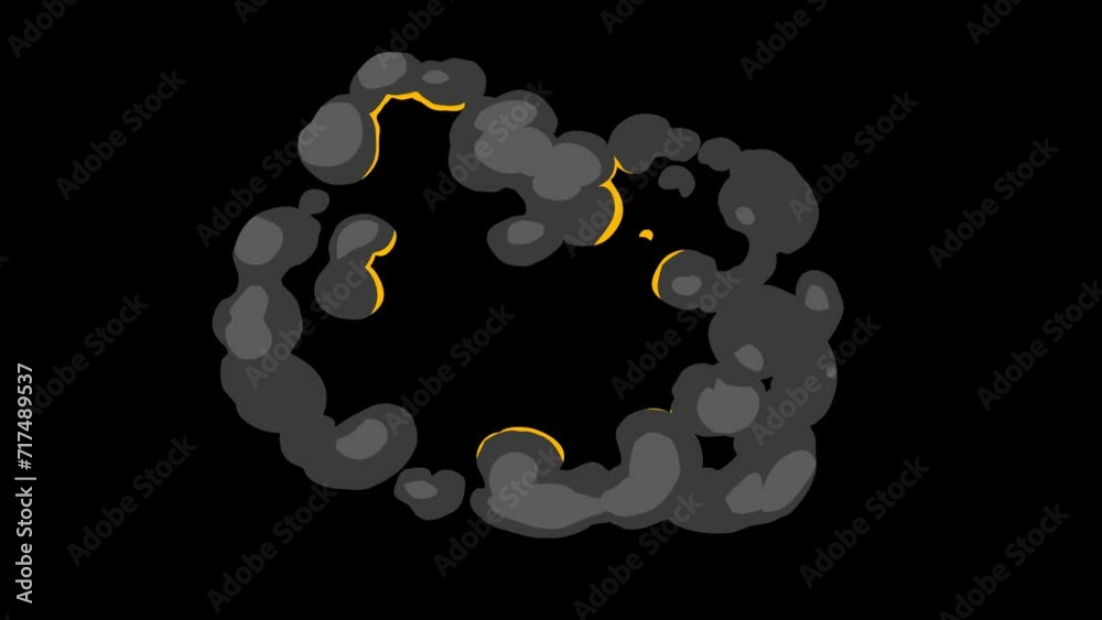 Animation of a smoke explosion face with smoke appearing with an angry ...
