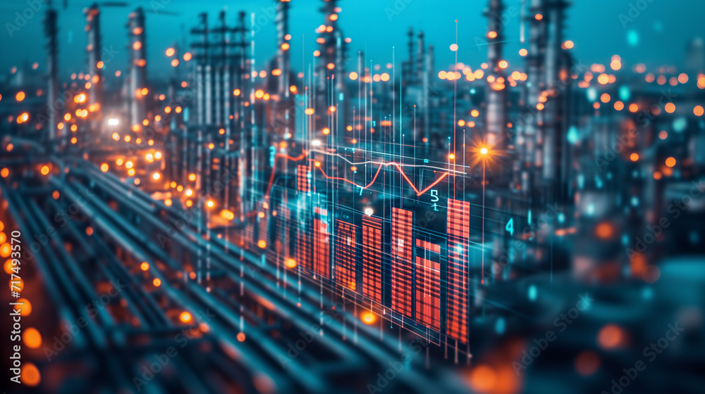 Economic graphs visualization. Concept for economic growth and recovery ...