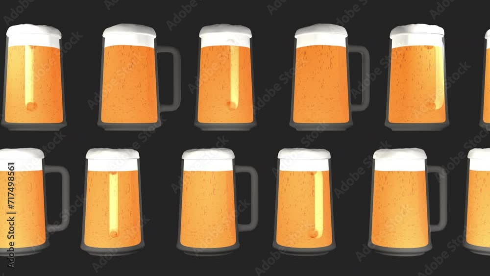 Vidéo Stock Refreshingly Cold Beer Glass Floating Horizontally On Dark ...