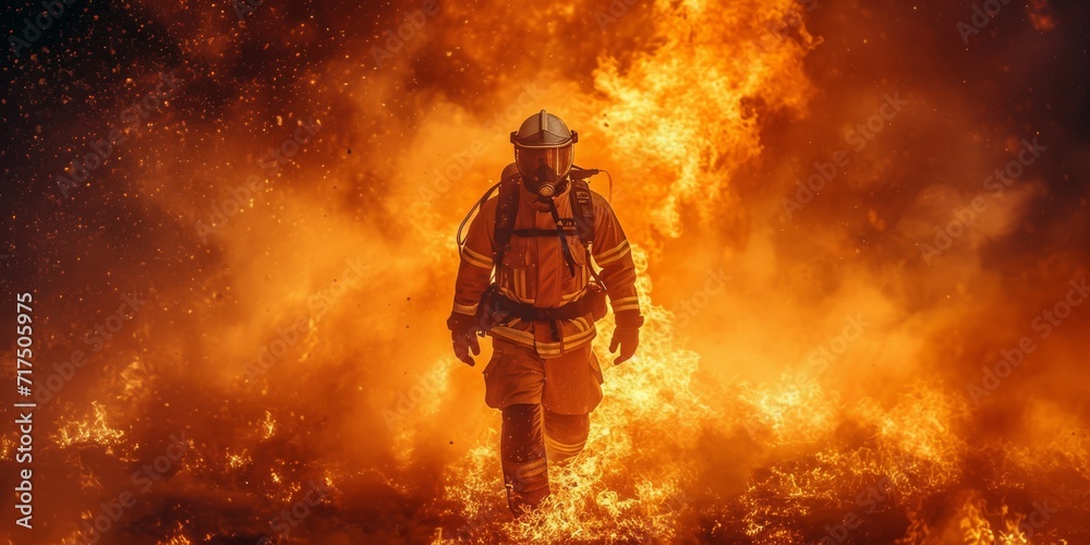 Firefighter Daring Escape: Bravery in the Face of Smoke and Fire as a ...