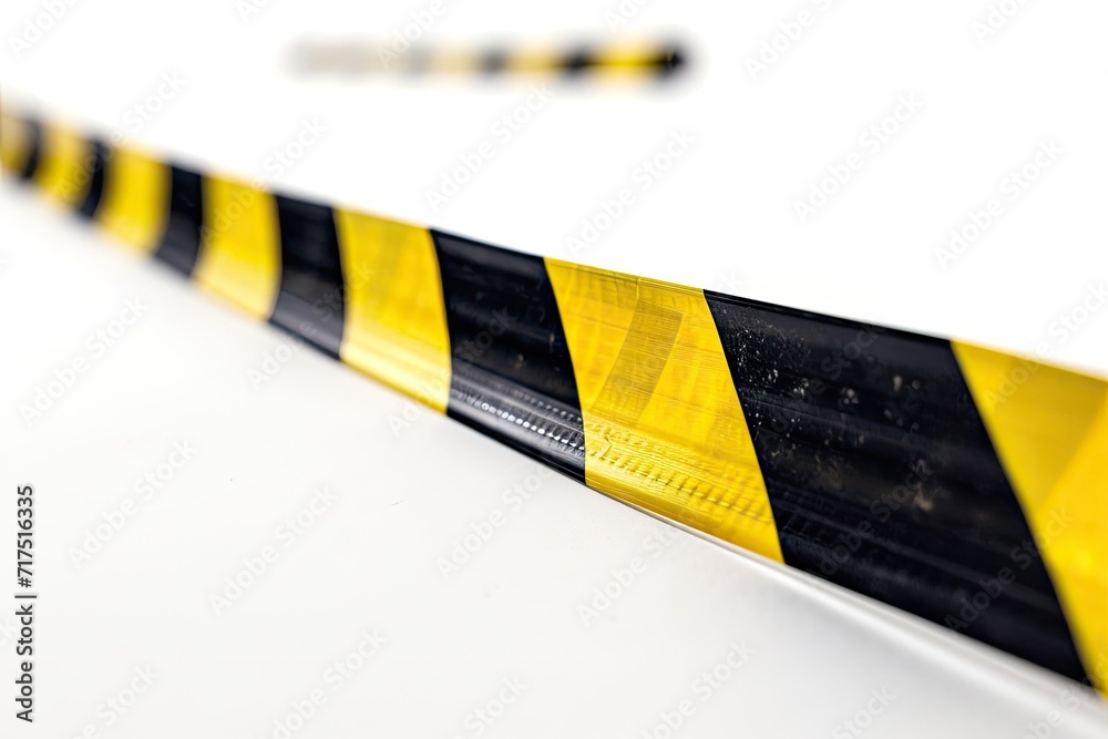 Restricted access indicated by black and yellow barrier tape Tape ...