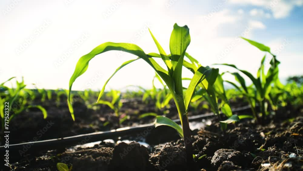 Macro of Water drips into soil from drip tape, agriculture drip ...
