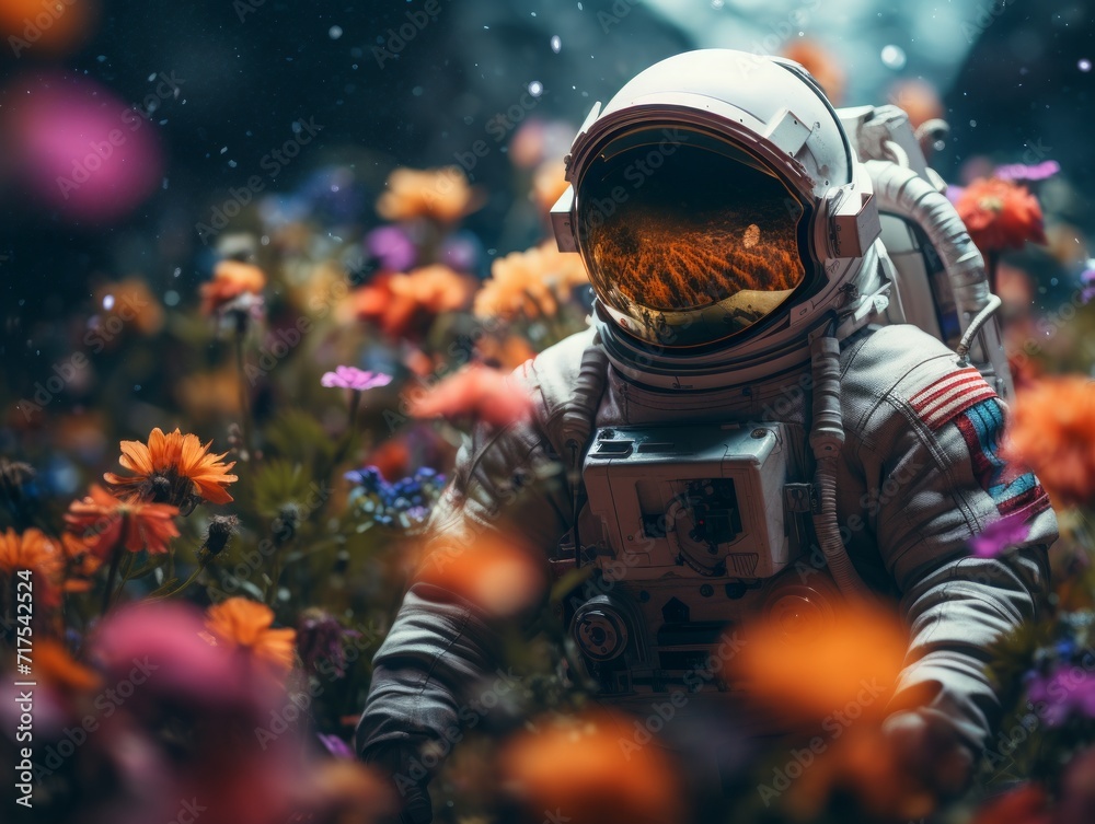 Astronaut diving digital art. a scuba diving underwater with a man ...