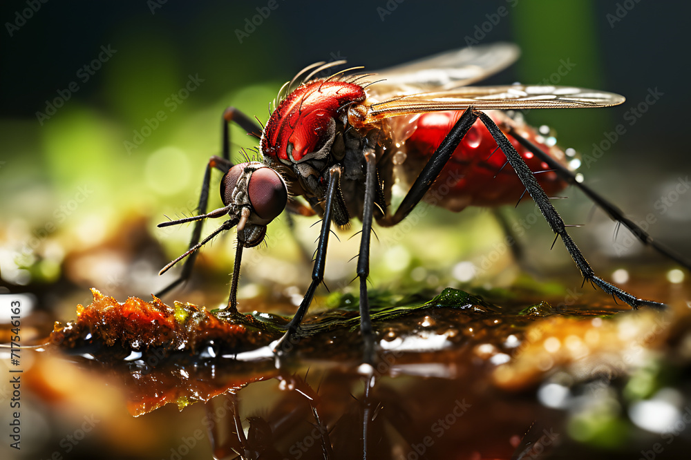 Dangerous Malaria Infected Mosquito Skin Bite. Leishmaniasis ...