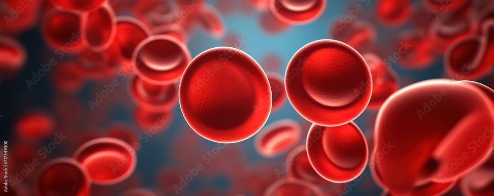 An illustration of red blood cell plasma inside a blood vessel ...