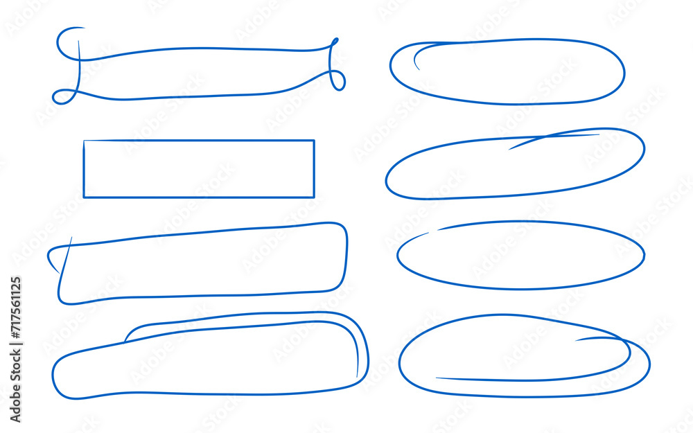 abstract blue hand drawn speech bubbles element lines design template ...