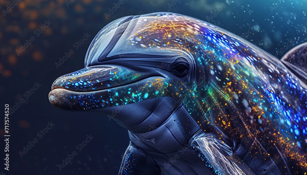 Journey Through the Cosmos - A Mesmerizing Digital Artwork of a Dolphin ...