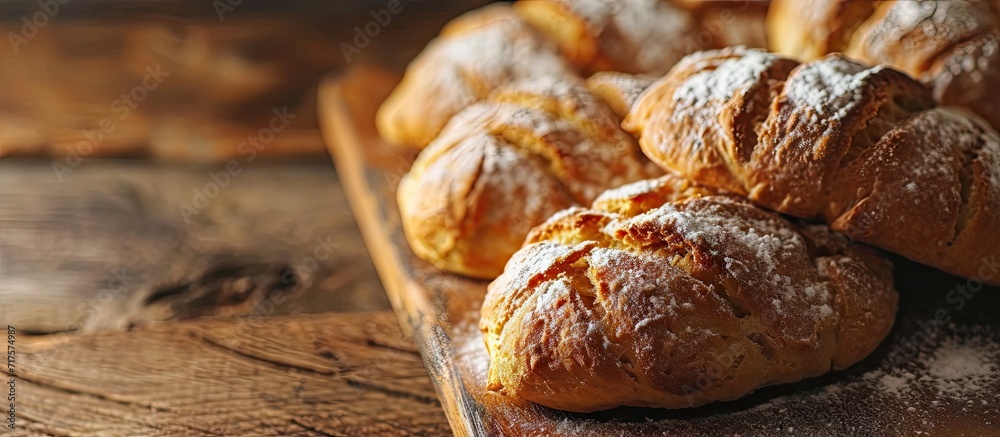 Mexican sweet bread called concha bakery from mexico. Copy space image ...