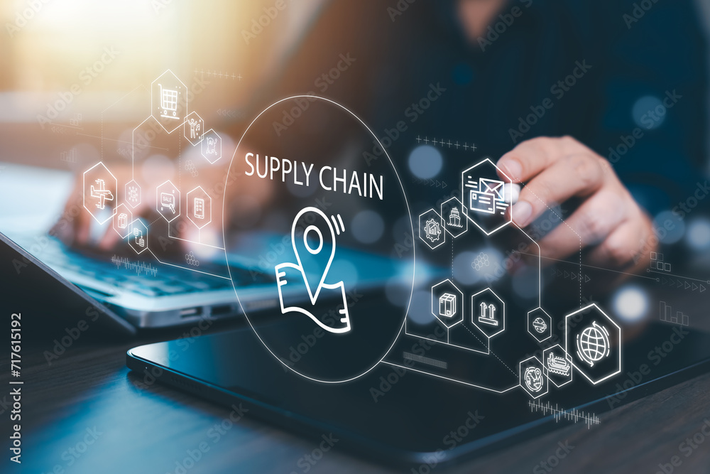 Supply Chain Management concept transportation and logistic suppliers ...