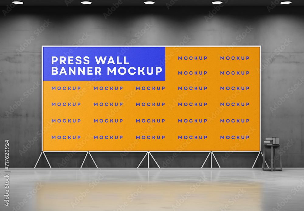 Press Wall Banner Mockup Generated with AI Stock Template | Adobe Stock