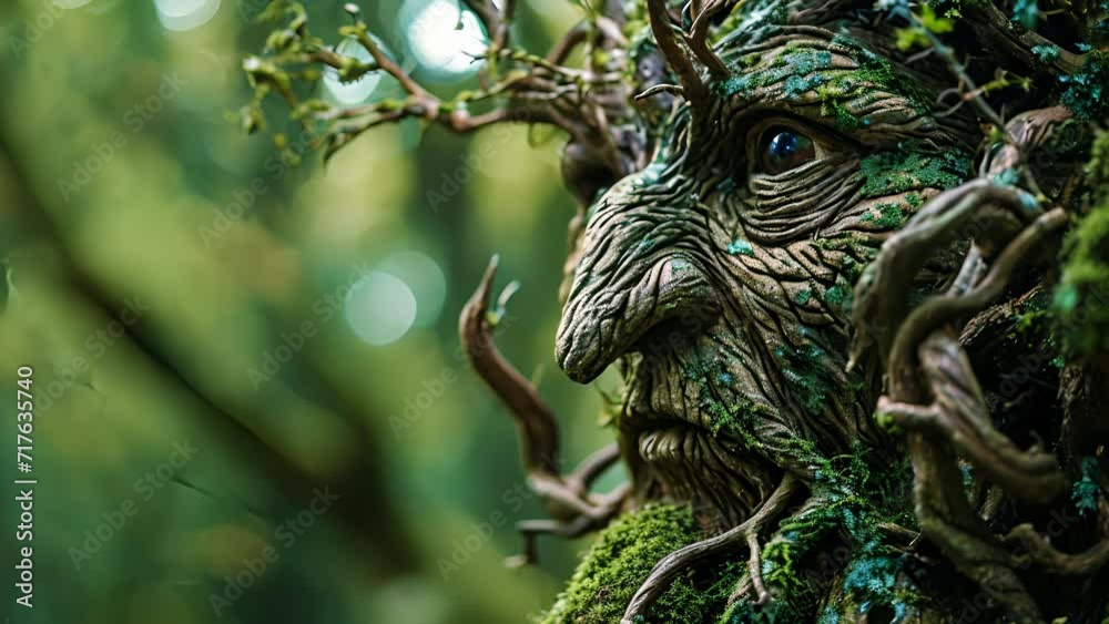 As it walks, the tree ents bark shifts and changes, revealing intricate ...