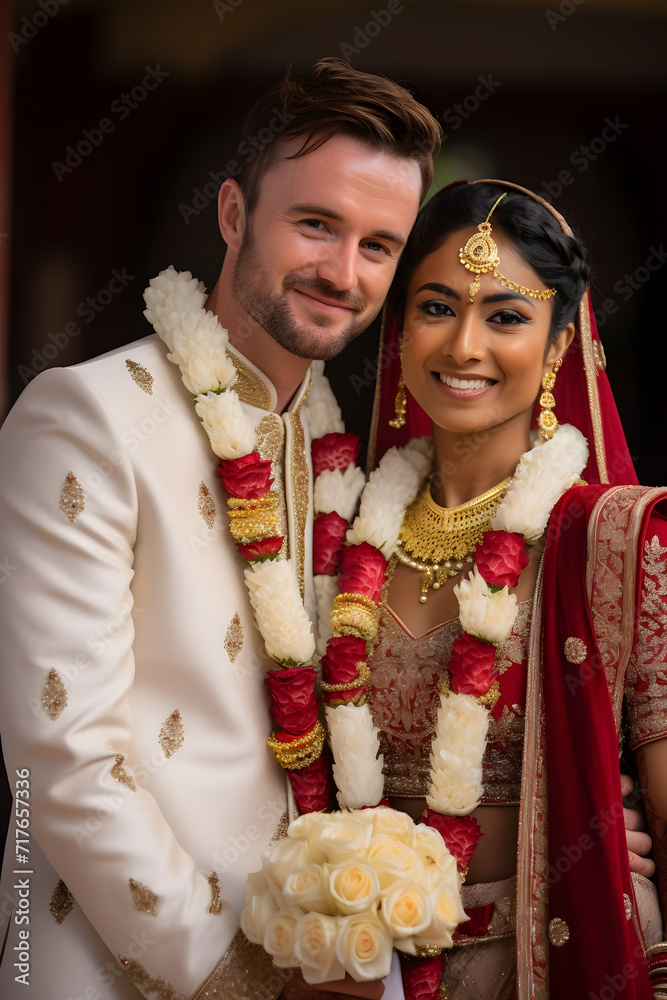 Traditional Indian wedding with Tamil bride and groom Stock Photo ...