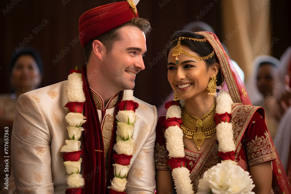 Traditional Indian wedding with Tamil bride and groom Stock Photo ...