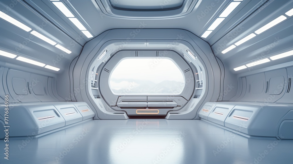 AI Generated. AI Generative. Futuristic space ship galaxy alien door ...