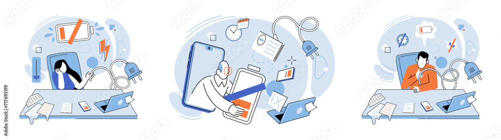 Low energy vector illustration. Low energy levels can lead to burnout ...