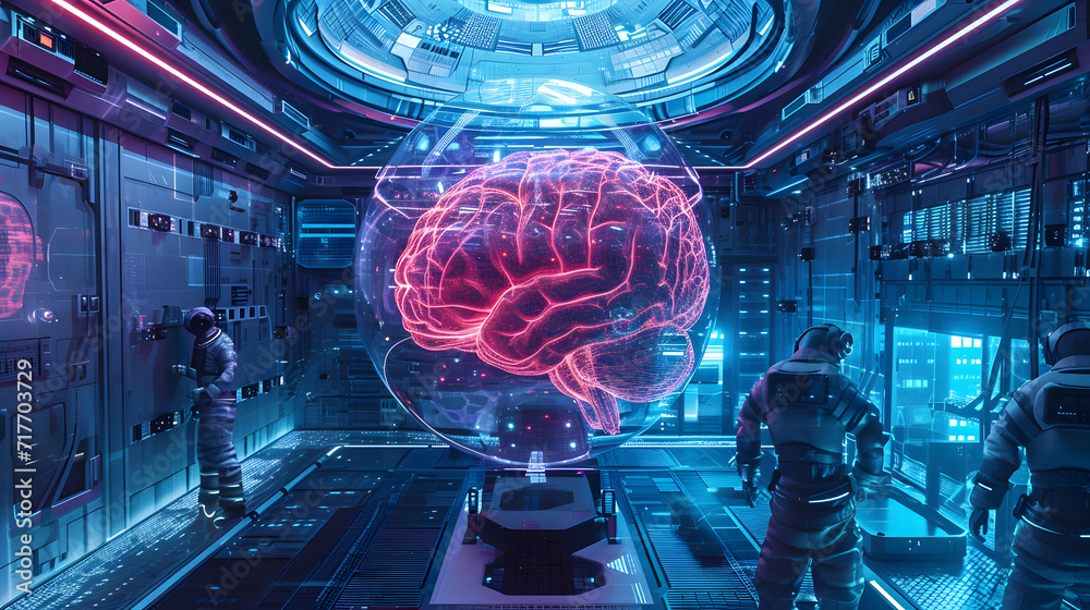 Giant human brain as a supercomputer server with neural network ...