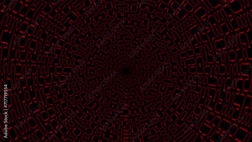 Red weird shapes spin on a black background. 4K loop motion background ...