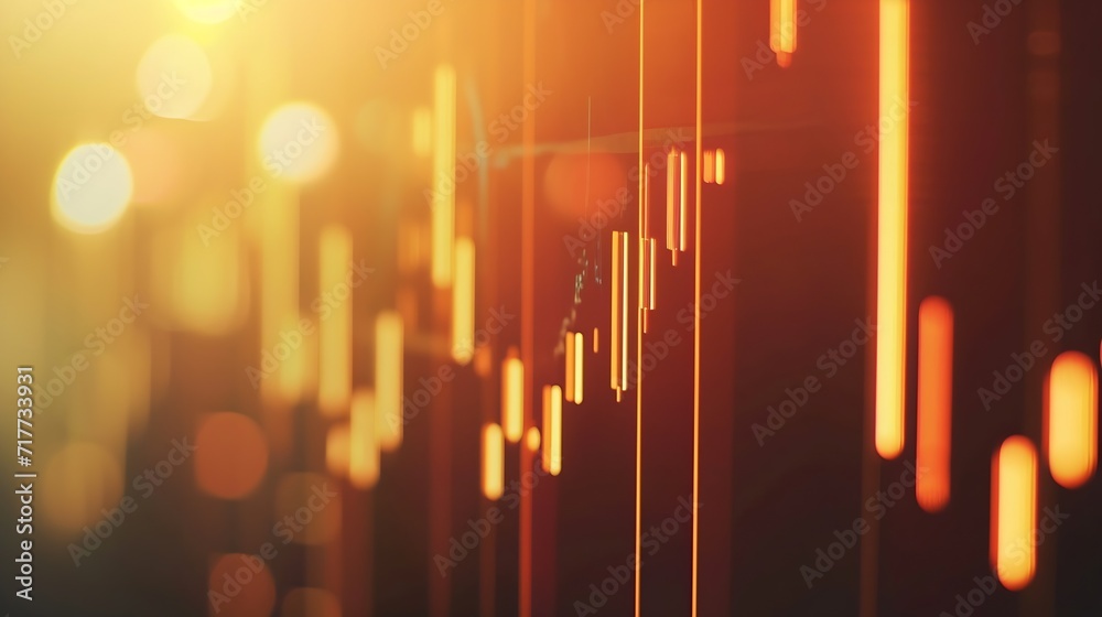 Generative AI : Binary options chart with assets values moving up and ...