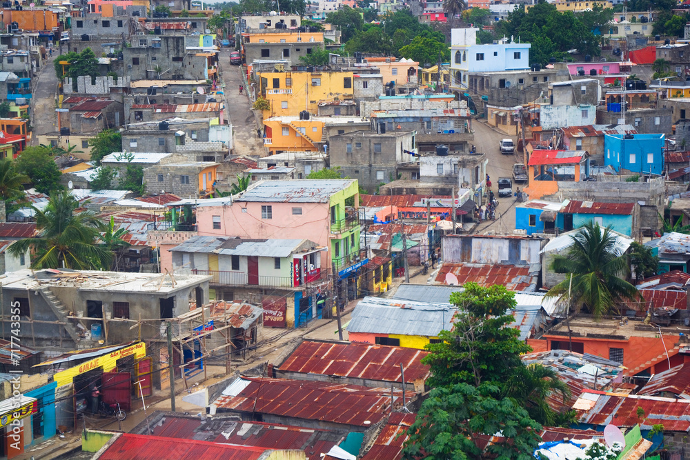 Poor neighborhoods on the outskirts of Santo Domingo, Dominican ...