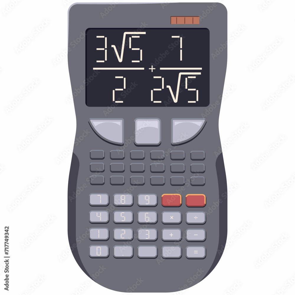 Scientific calculator vector cartoon illustration isolated on white ...