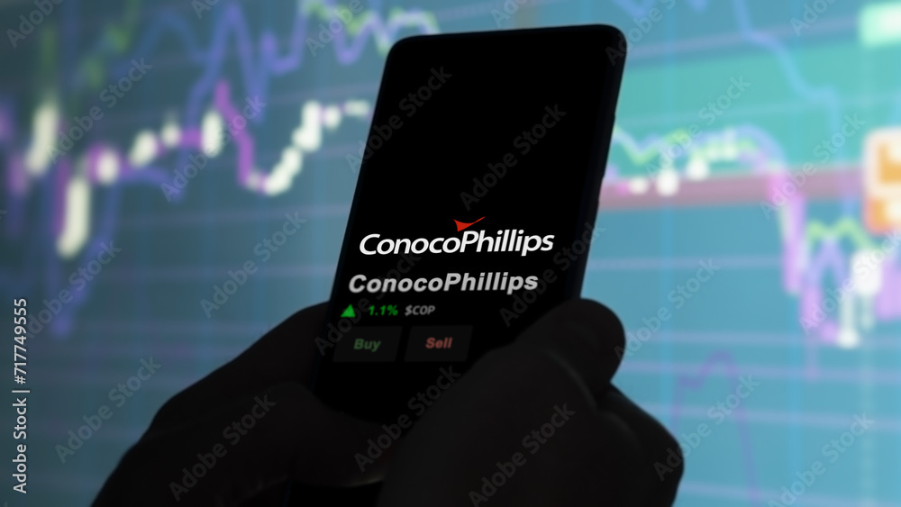 January 15th 2024 Houston, Texas. The logo of ConocoPhillips on the ...