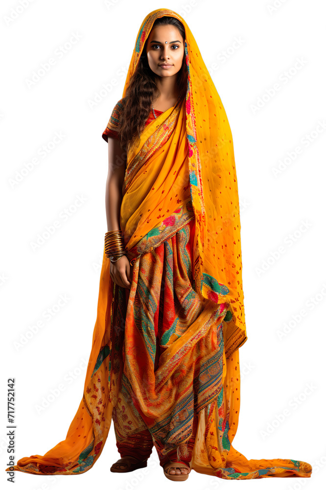 Full length view of Indian women in Phulkari: Traditional embroidered ...