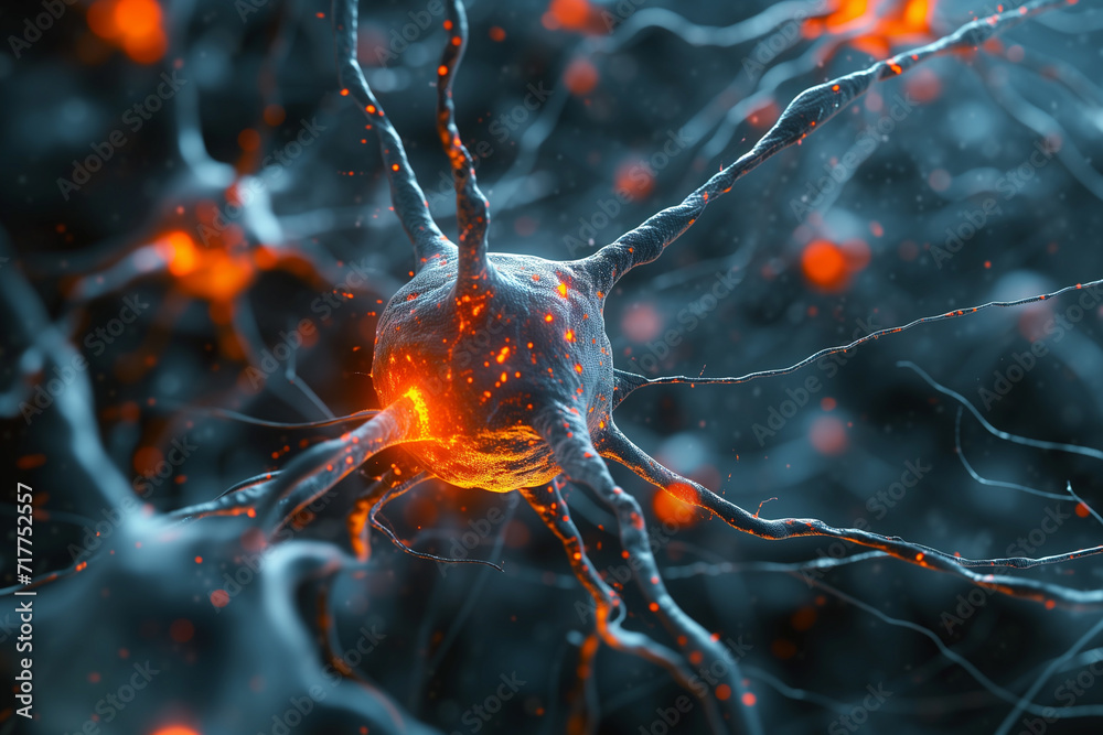 An Intricate Closeup of a Neuronal Network, with the Edited Gene Marked ...