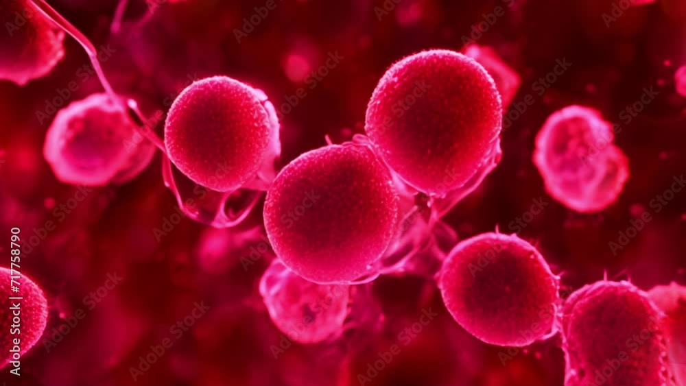 Bacteria virus or germs microorganism cells under microscope ...