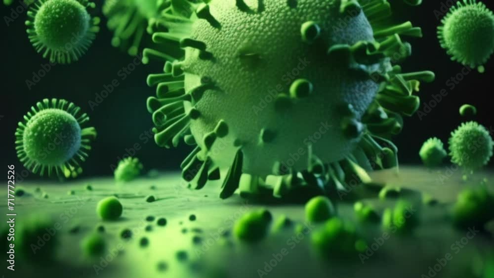 Bacteria virus or germs microorganism cells under microscope ...