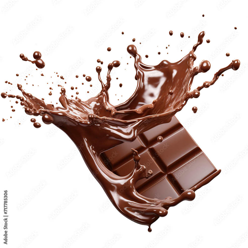 chocolate bar splash isolated on transparent background Remove png ...