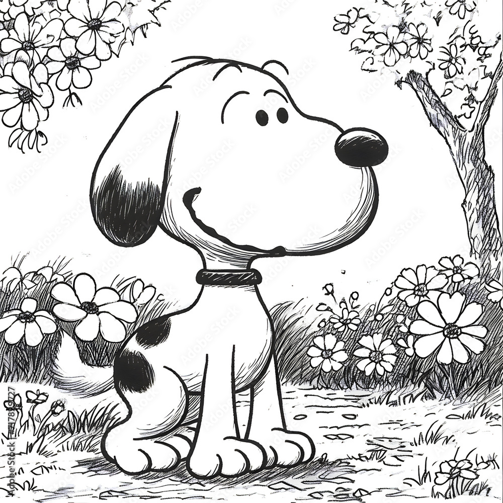 Snoopy with His Friends Clipart, Coloring Pages of Snoopy Stock Photo ...