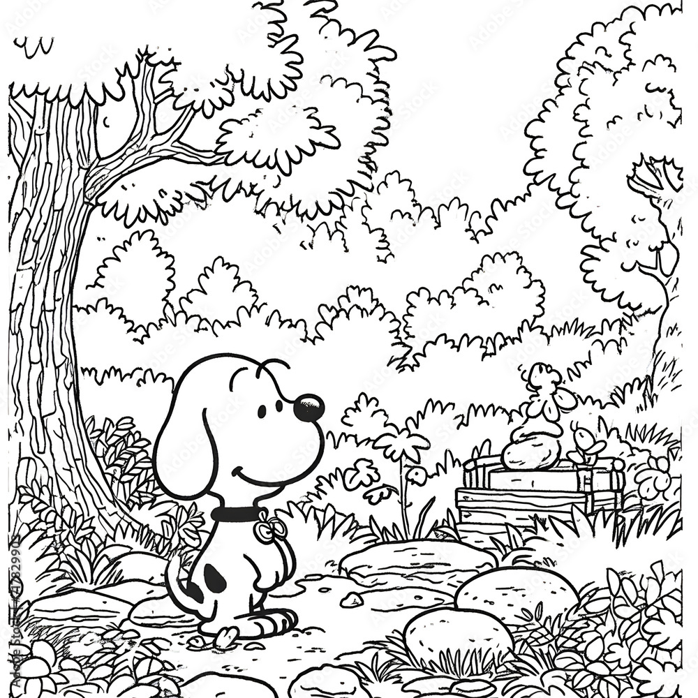 Snoopy with His Friends Clipart, Coloring Pages of Snoopy Stock Photo ...