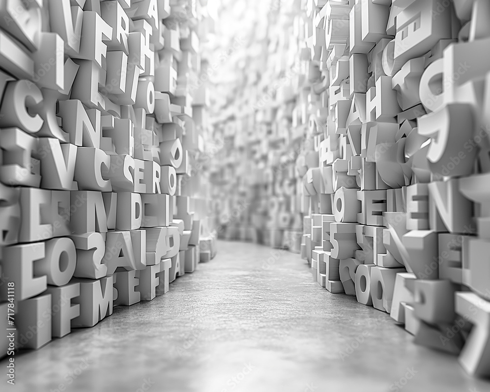 Beautiful 3D background with letters of the Latin alphabet Stock ...