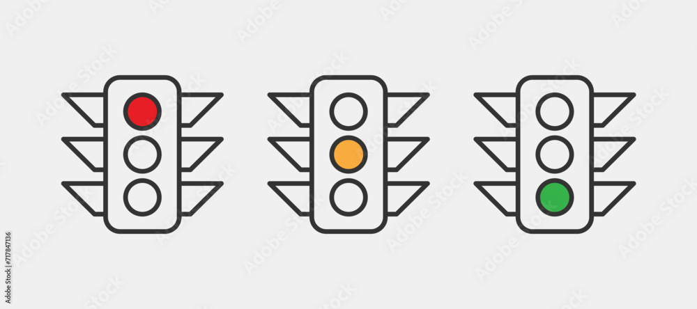 Traffic lights icon vector. Signal, lamp, stoplight vector illustration ...