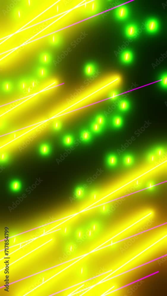 Vertical VJ Loop 3D animation. Spiral space with laser neon particles ...