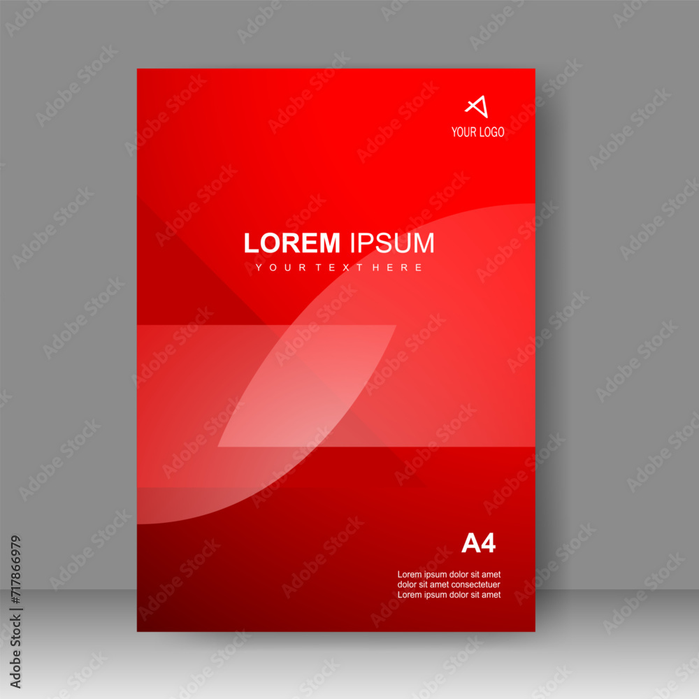 Red Cover Book modern design. Annual report. Brochure template, catalog ...