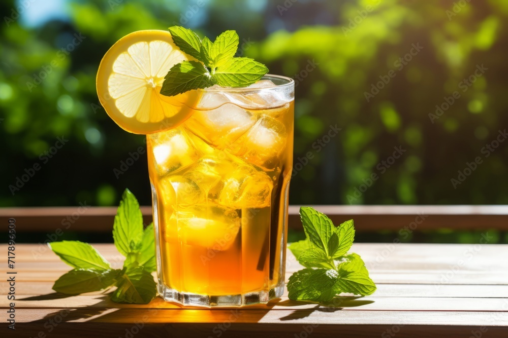 Quench your thirst with this refreshing glass of lemon iced tea under ...