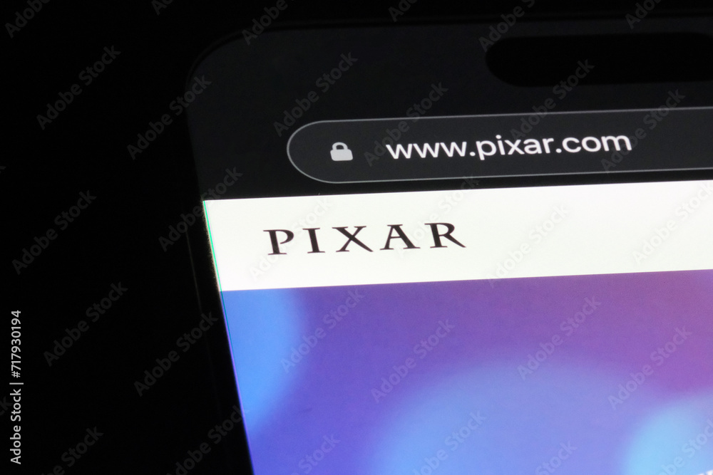 Shanghai,China-Jan.24th 2024: Pixar Animation Studios brand logo sign ...