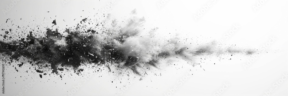 "Exploding Pixels" comes to life in black and grey tones against a ...