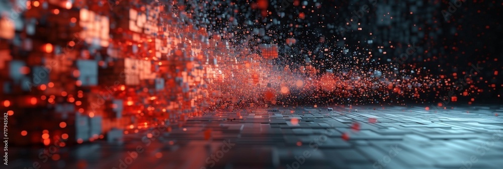 A visually impactful design titled "Exploding Pixels," featuring a ...
