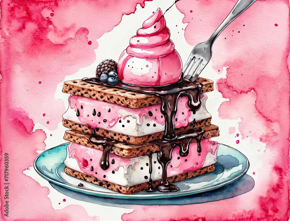 Summer Delights - Photorealistic pop art illustration featuring ice ...