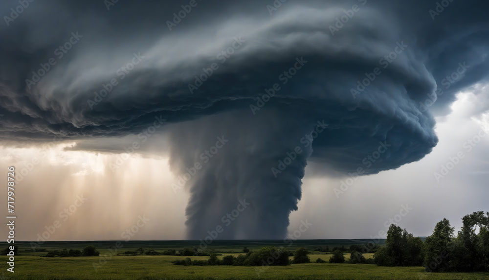 Tornado disaster - environment landscaped image. Nature power concept ...
